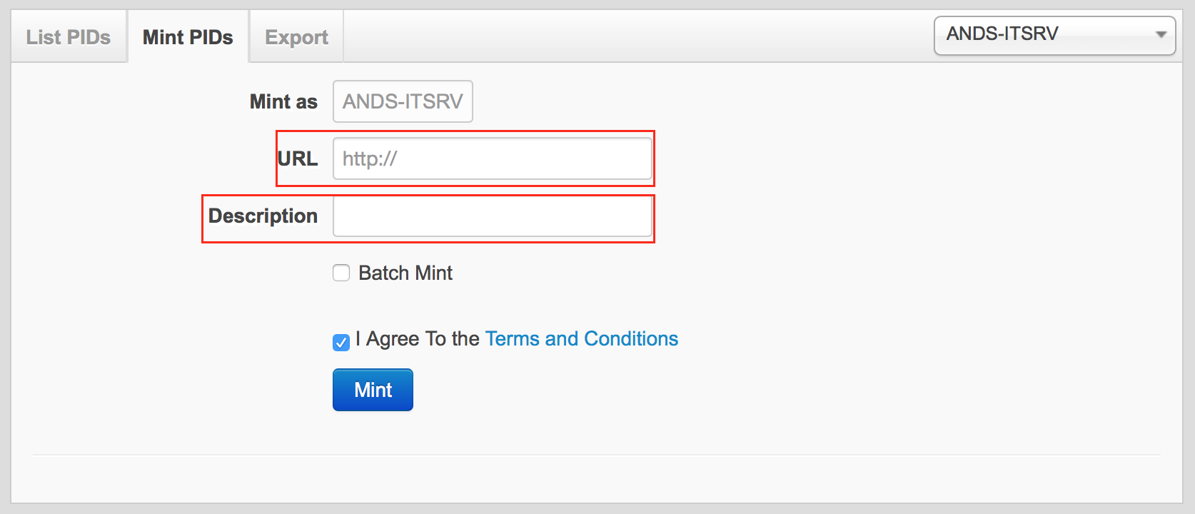 Manually Minting Handles